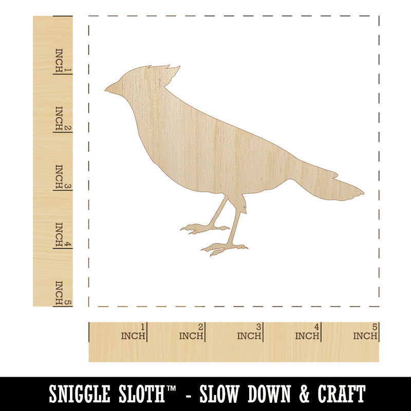 Cardinal Bird Standing Solid Unfinished Wood Shape Piece Cutout for DI ...