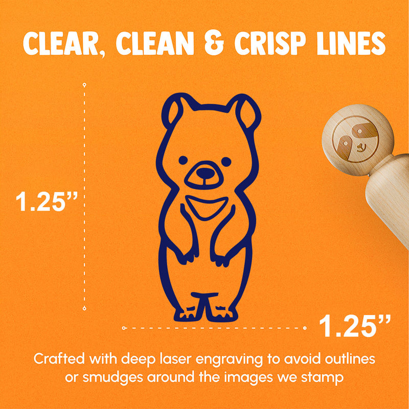 Curious Standing Bear Cub Baby Rubber Stamp for Stamping Crafting Plan ...