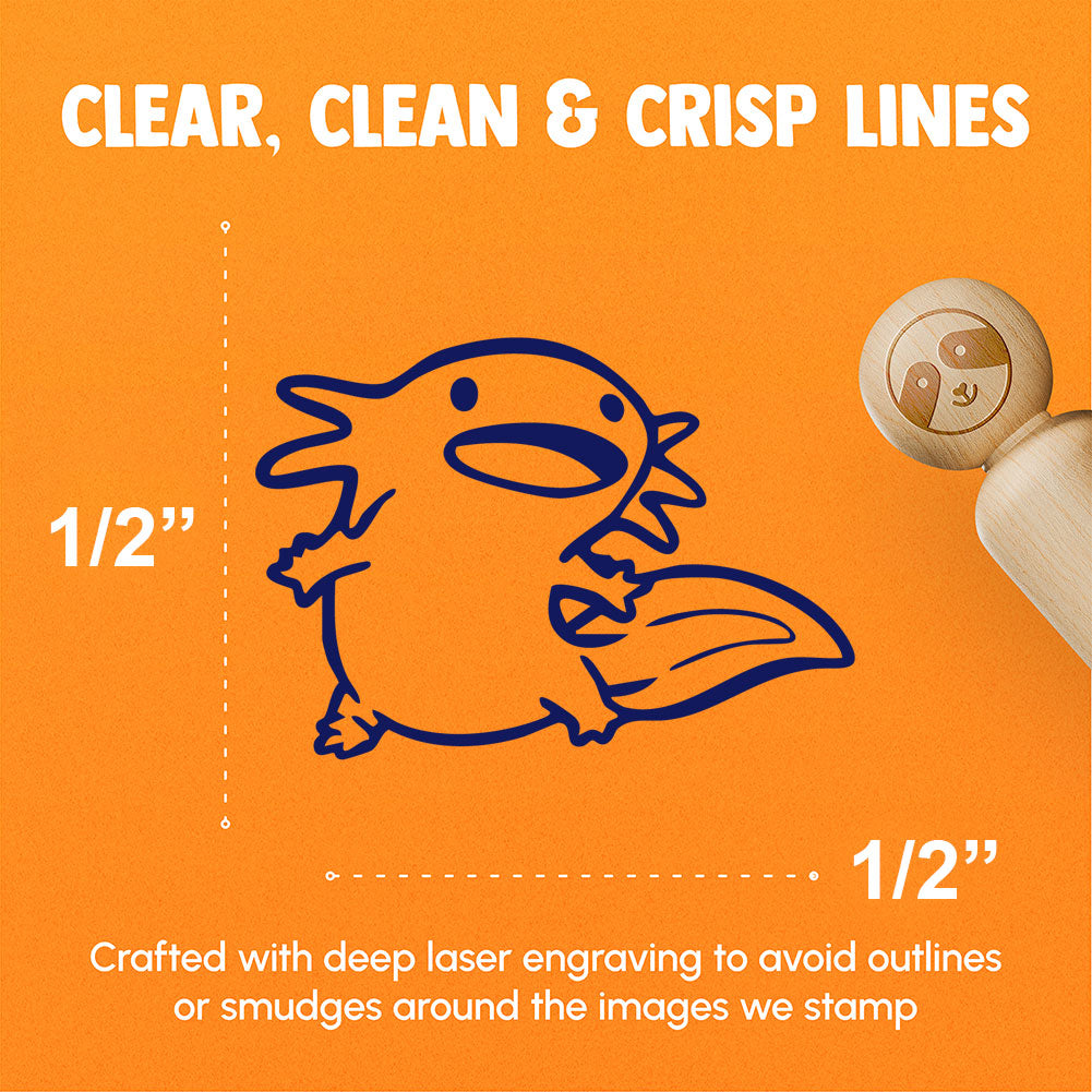 Curious Axolotl Floating Salamander Amphibian Rubber Stamp for Stampin ...