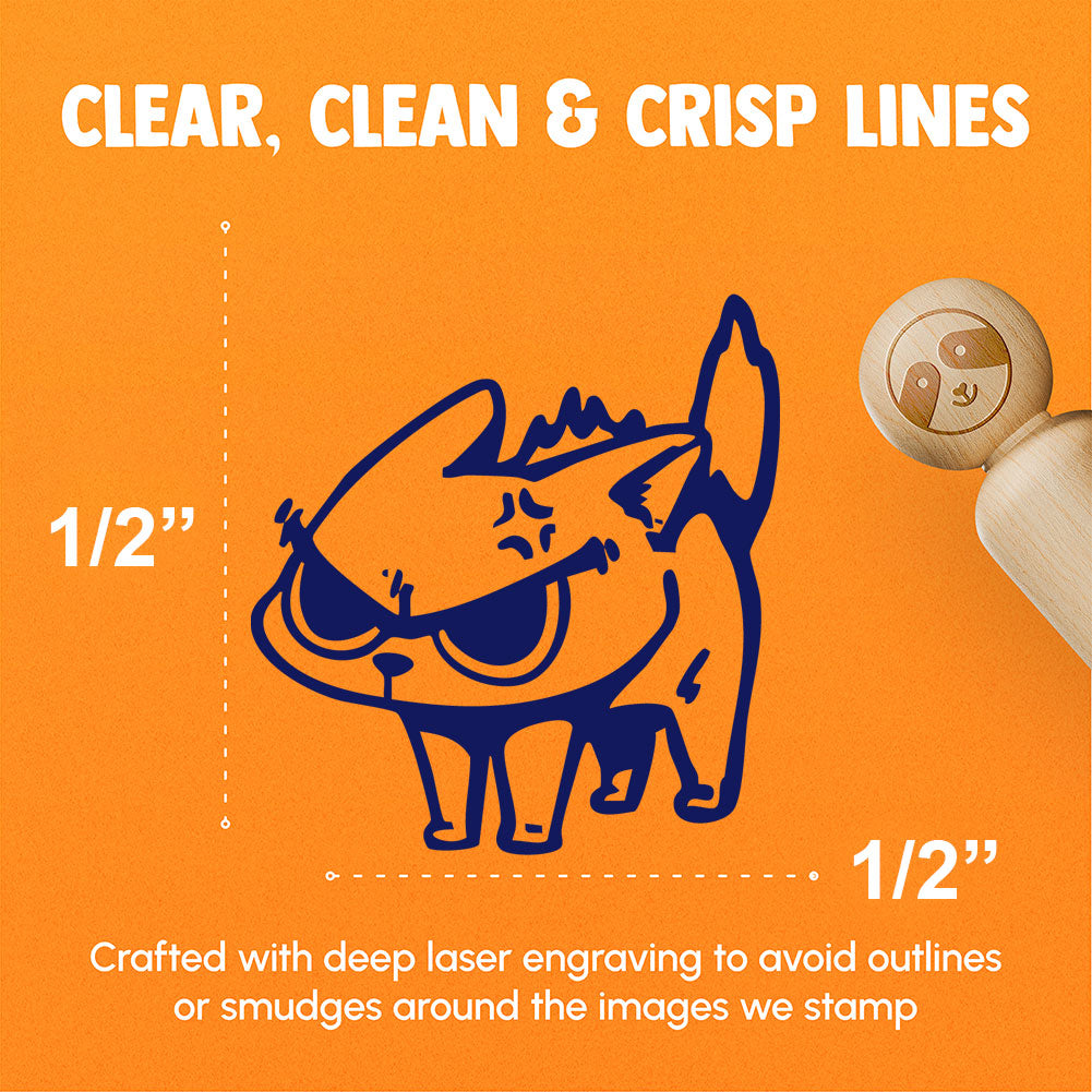 Angry Cat Kitten Arched Back Cartoon Rubber Stamp for Stamping Craftin ...