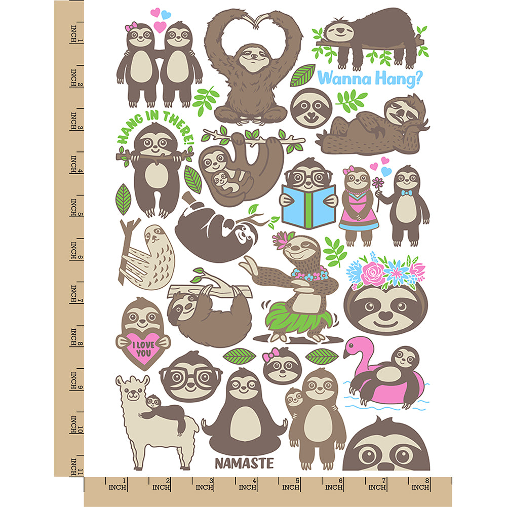 Hanging with Sloths Temporary Tattoo Water Resistant Fake Body Art Set ...