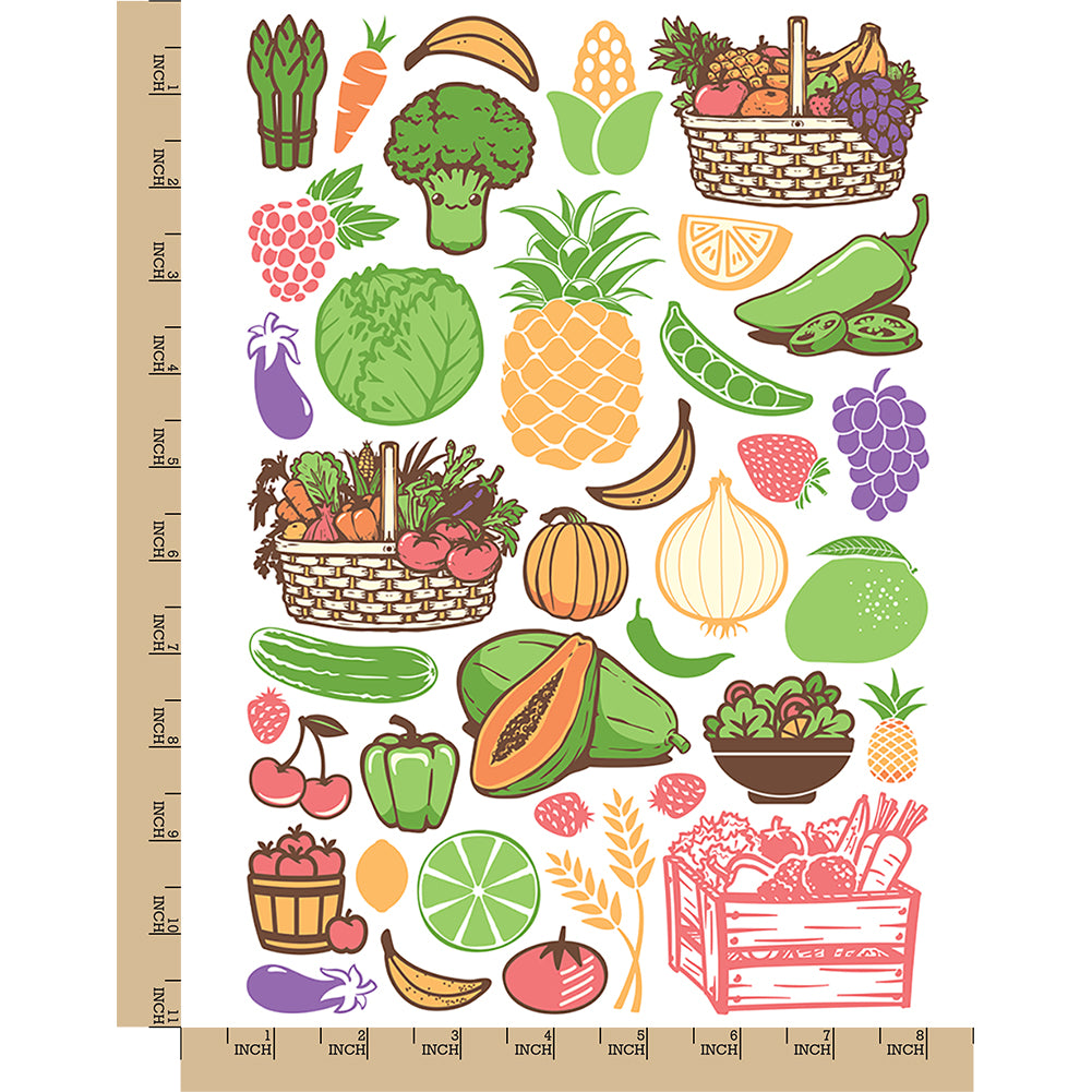 Fruits and Vegetables Temporary Tattoo Water Resistant Fake Body Art S ...